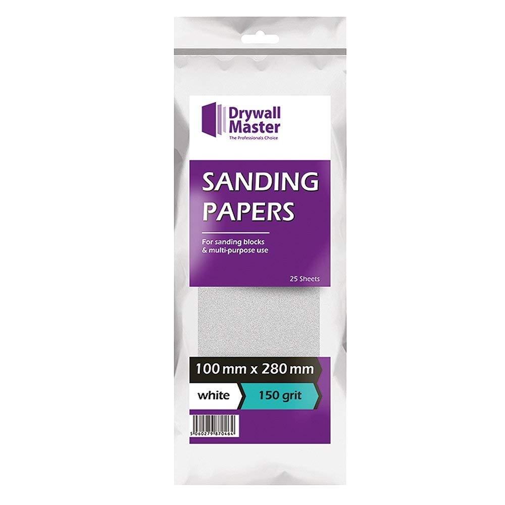 Drywall Master Sand Paper White DMSP150W 100mm x 280mm 150 Grit, Pack of 1